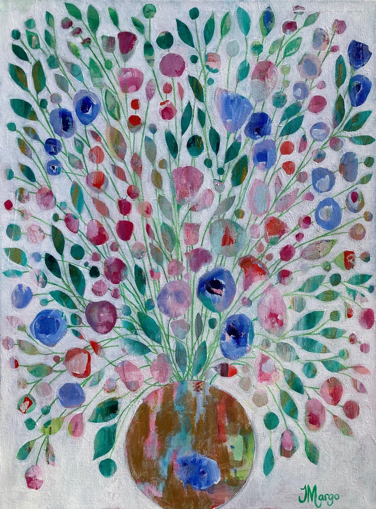 Joyanna Margo - Three's a Crowd, Abstract Painting For Sale at 1stDibs