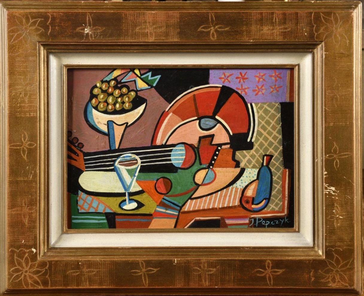 Jozef Popczyk Cubist Art Deco Painting Still Life For Sale at 1stDibs ...