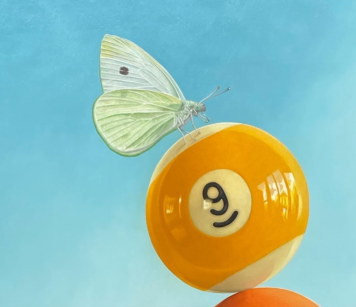 JP Marsman - Mariposa blanca equilibrando bolas de billar- Pintura ...