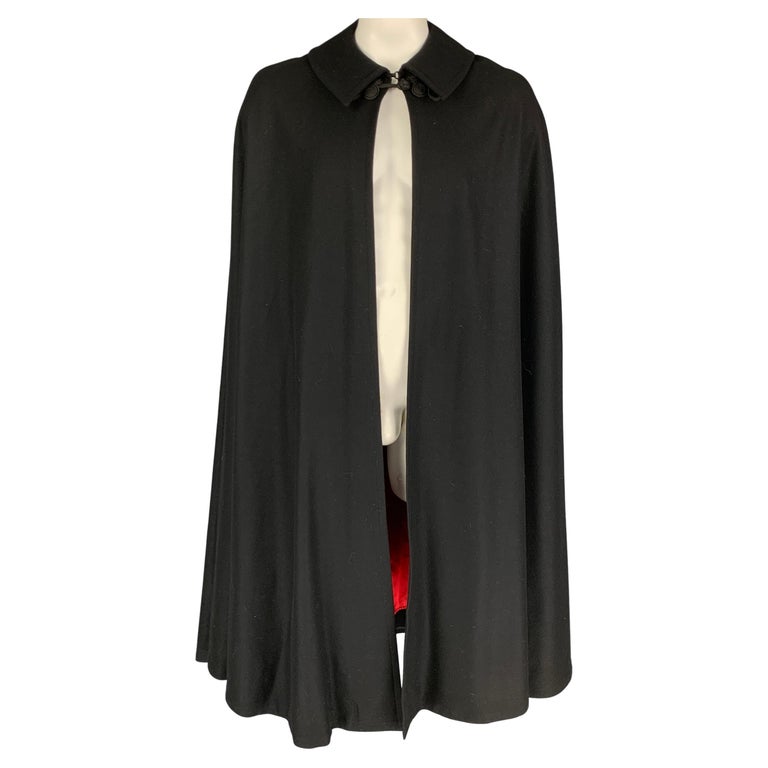 J.PETERMAN Size L Black Red Cape at 1stDibs