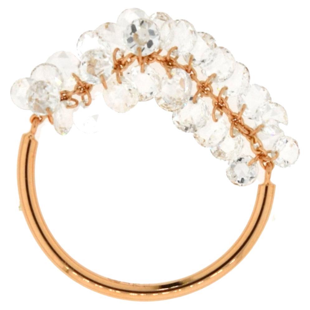 PANIM Mono Diamond Briolette Dangling Ring 18 Karat Gold For Sale at ...