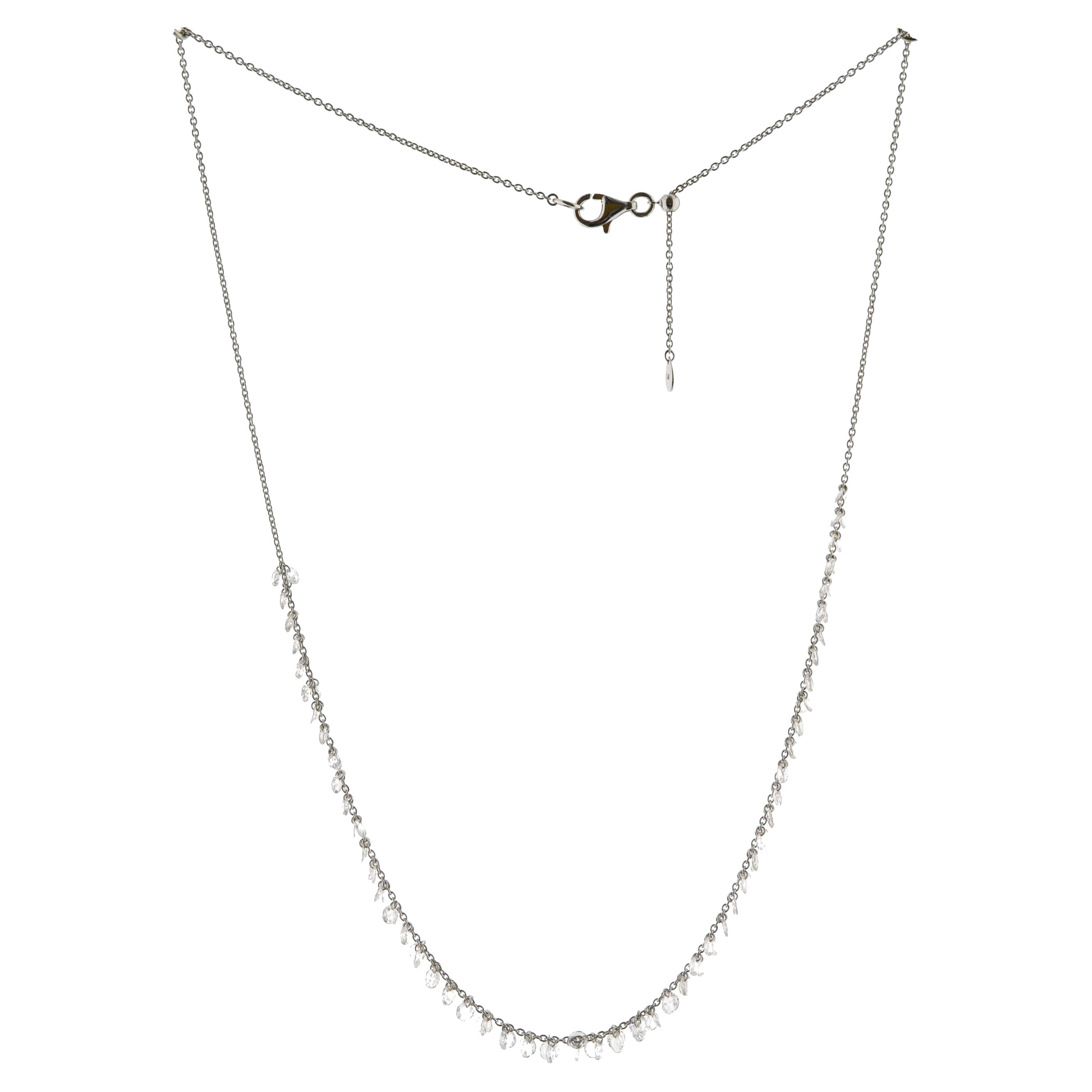 JR 18 Karat White Gold Drop Diamond Rose Cut Turquoise Necklace For ...