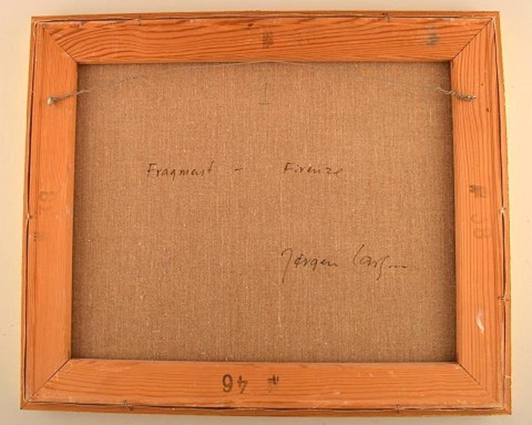 Jørgen Larsen, Denmark, Oil on Canvas, "Fragment-Florence", 1960s For ...