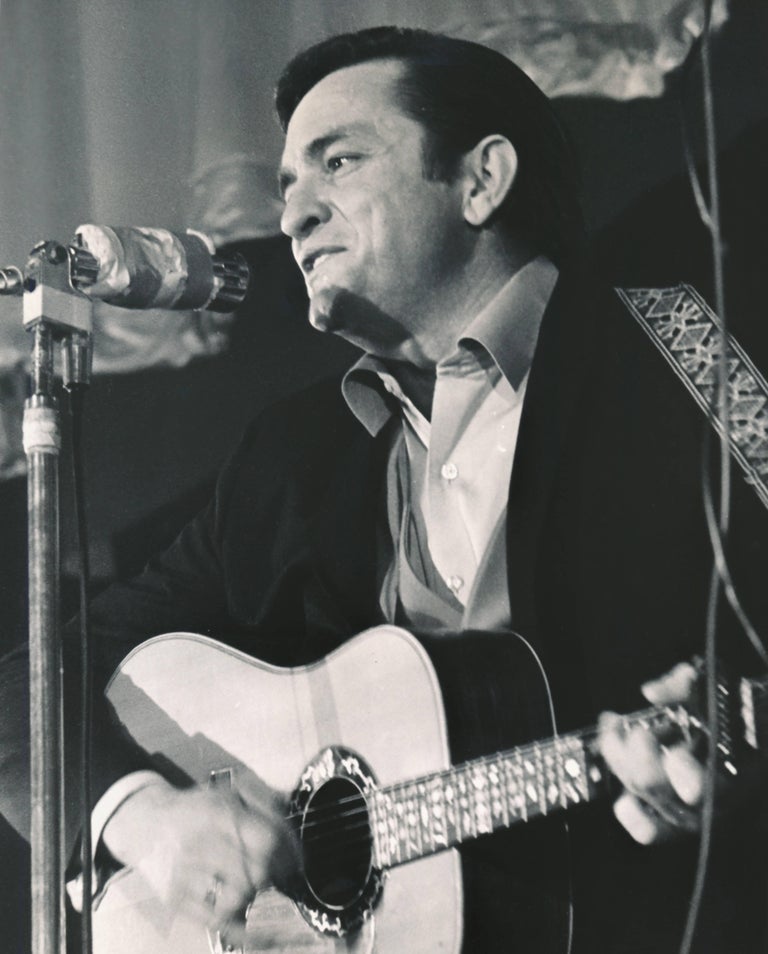 J.T. Phillips - Johnny Cash Performing on Stage Fine Art Print For Sale ...