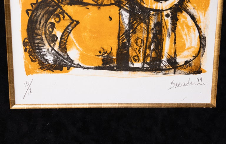 Juan Carlos Breceda - Orange Face, Expressionist Portrait For Sale at ...