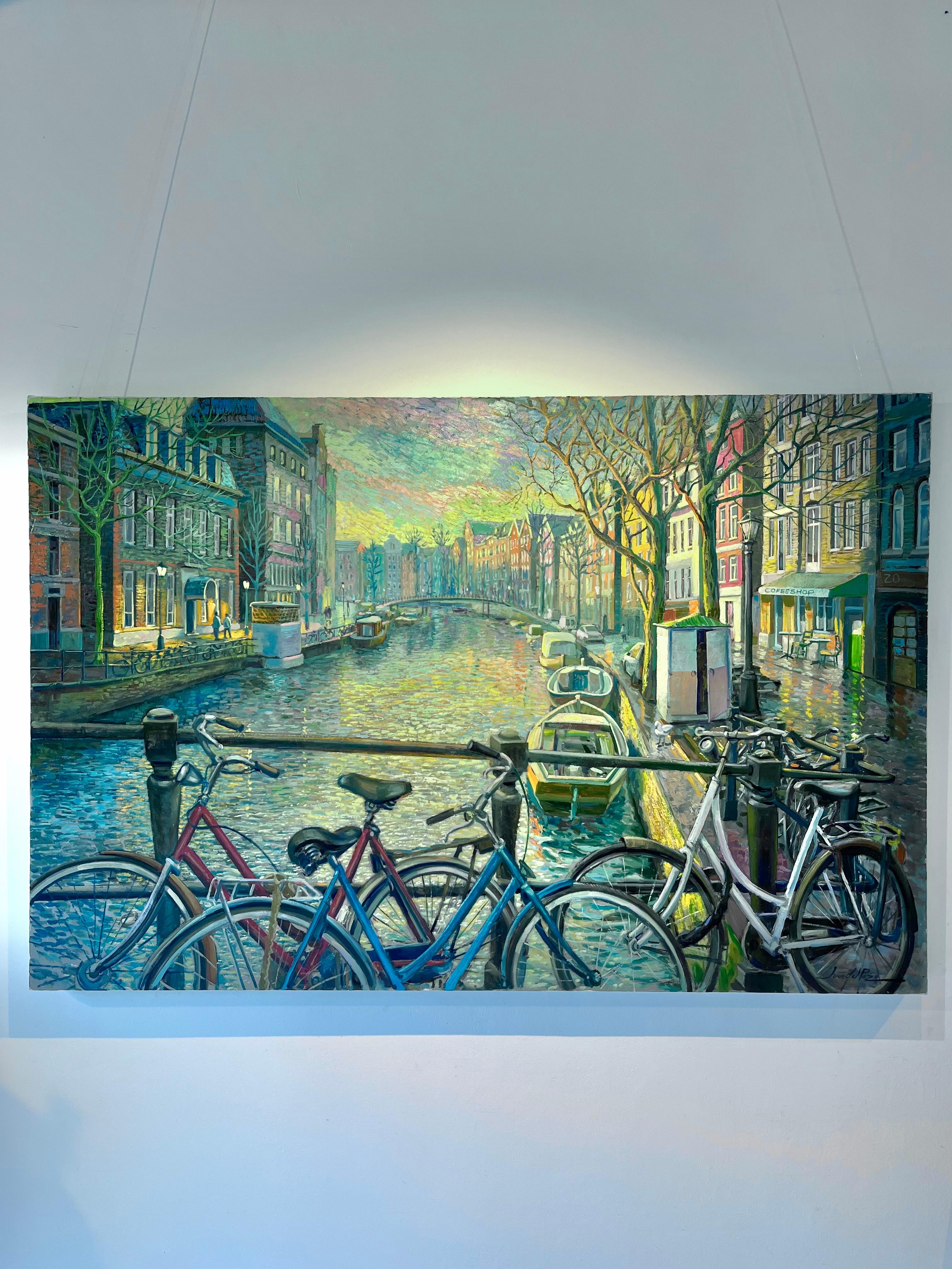 Juan del Pozo - Amsterdam Canal Netherlands - impressionist cityscape ...