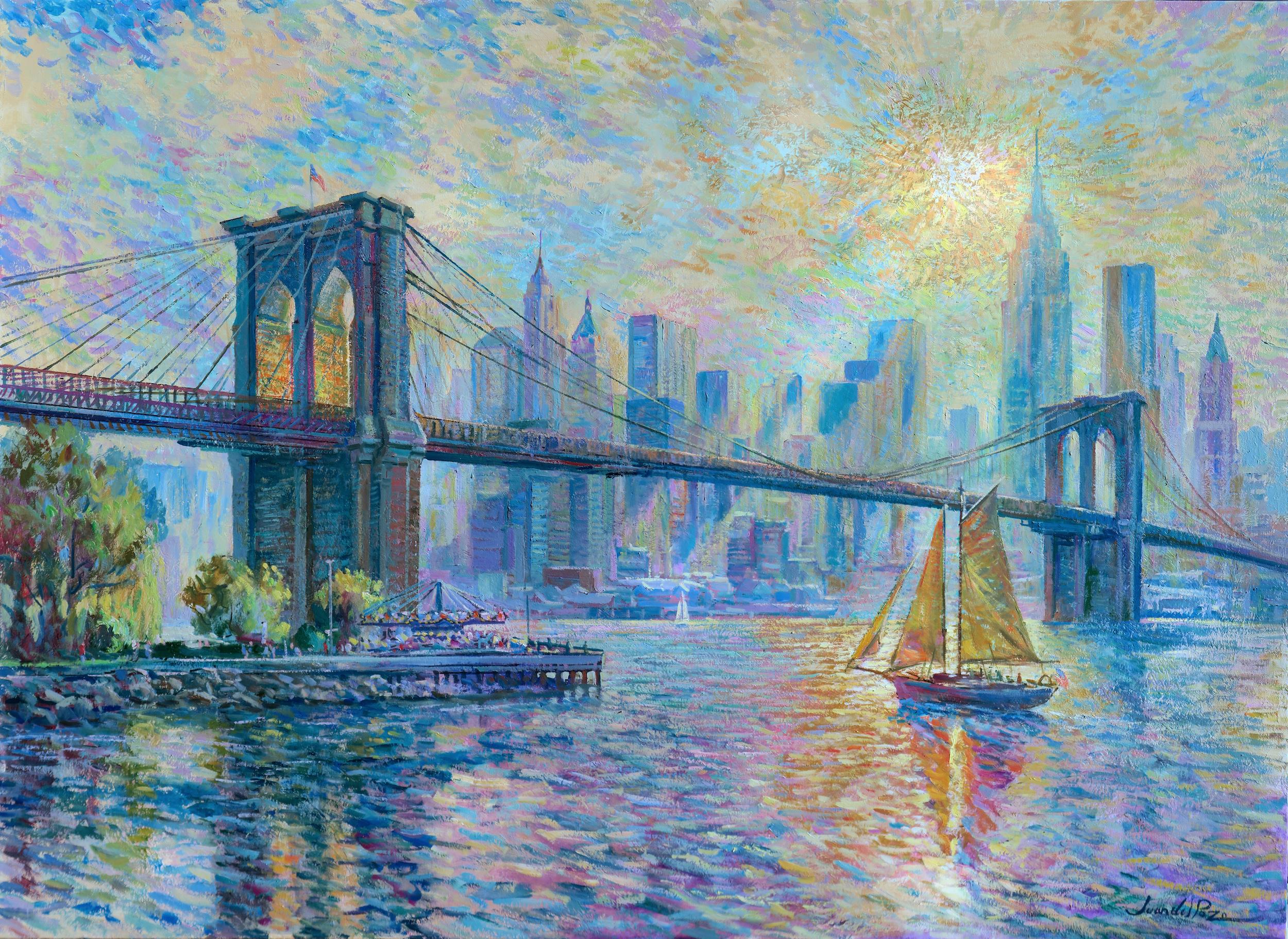 Juan del Pozo - Brooklyln Bridge-original contemporary impressionism ...