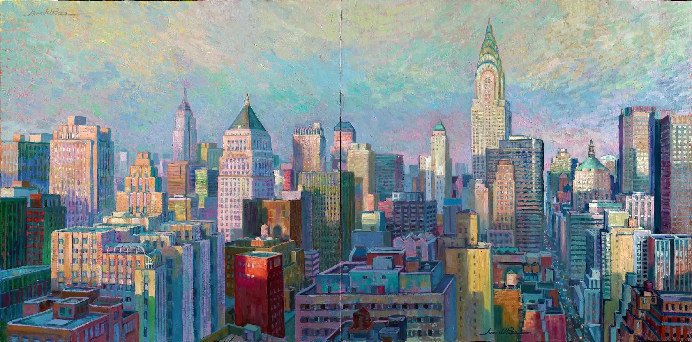 Juan del Pozo - Rooftop Nights - New York original city landscape ...