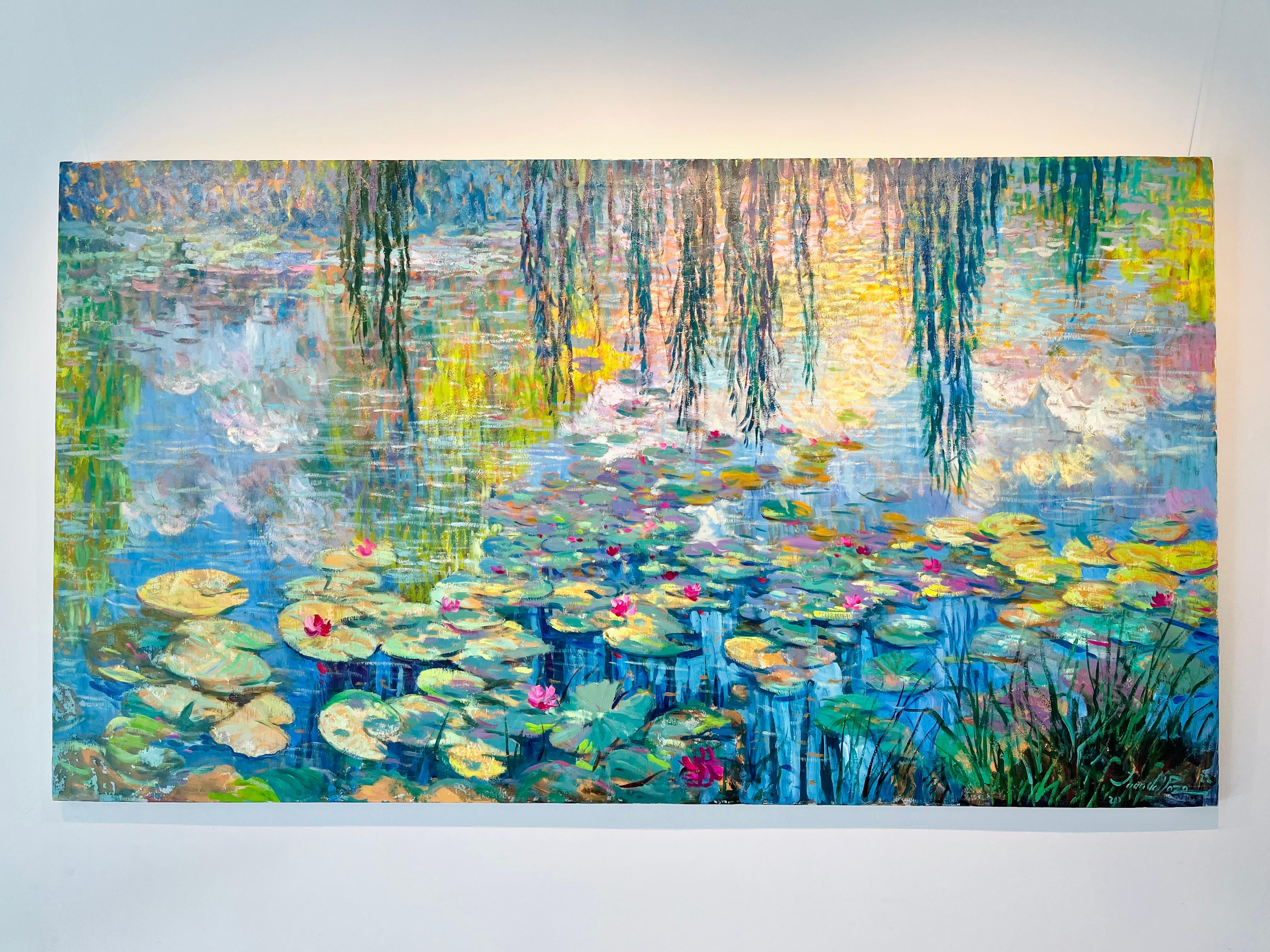 Juan del Pozo - Weeping Willow - original modern impressionism waterscape reflections oils For ...