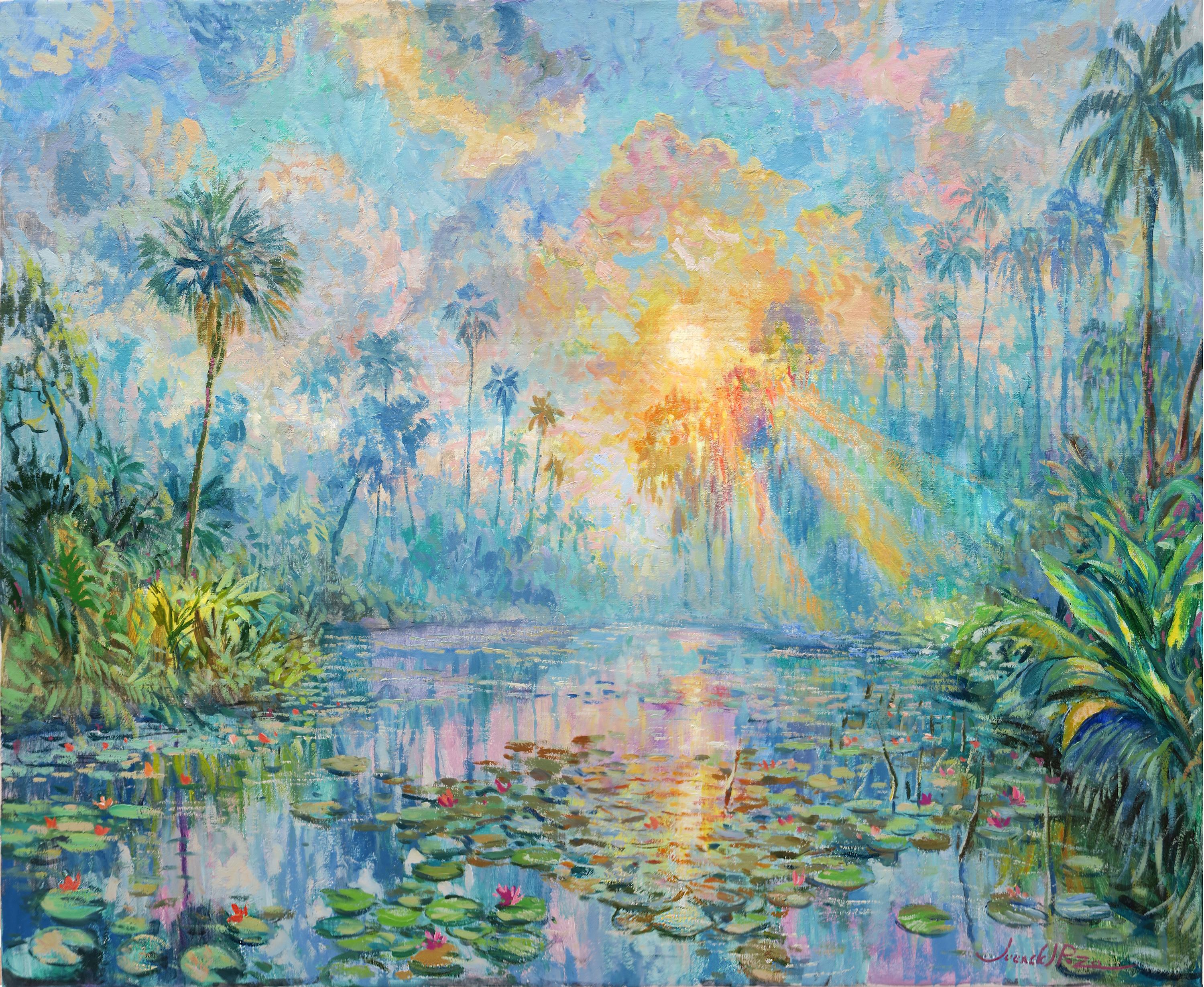 Ben Fenske - "Girl, Sunlight" large contemporary impressionist painting ...