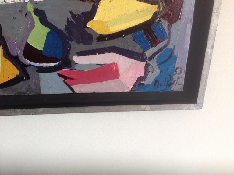 Juan Del Prete Abstract Figural Painting from 1953 in Vibrant Colors ...