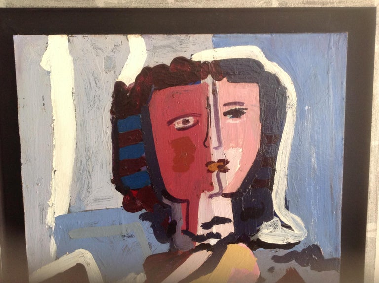 Juan Del Prete Abstract Figural Painting from 1953 in Vibrant Colors ...