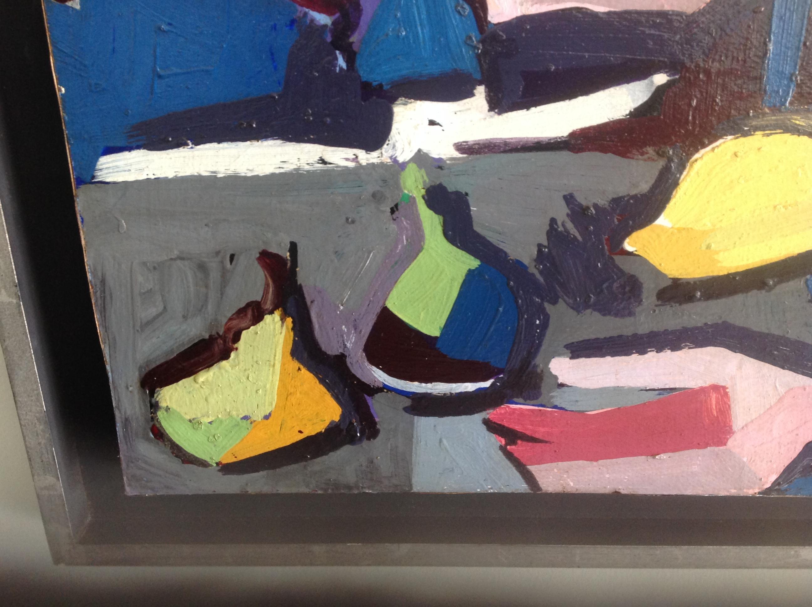 Juan Del Prete Abstract Figural Painting from 1953 in Vibrant Colors at ...