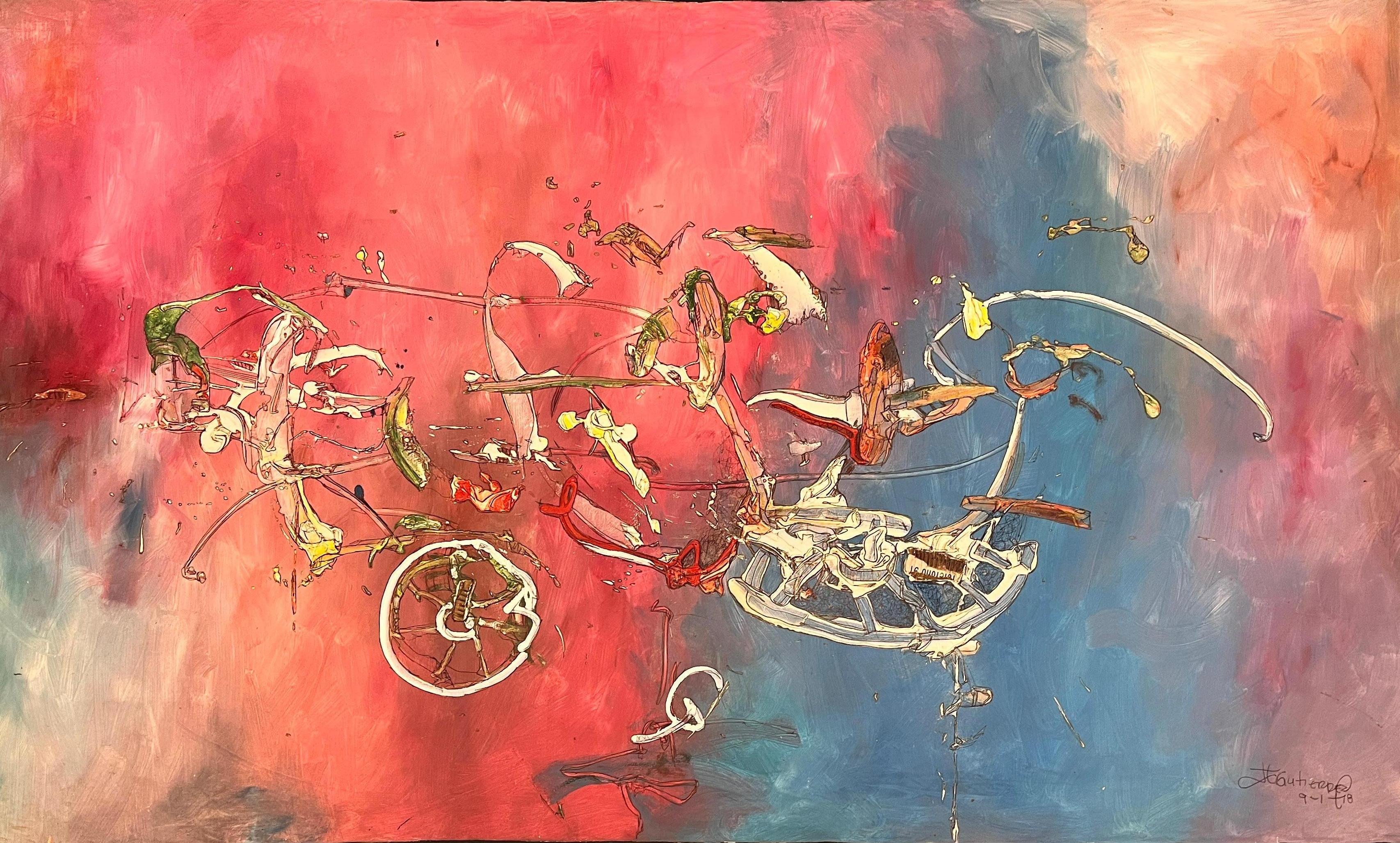 Juan Lazaro - Super Tricycle: Large Abstract Painting Acrylic For Sale ...