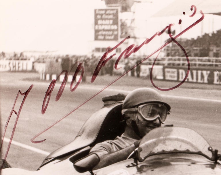 Juan Manuel Fangio Signed British Grand Prix Framed Photograph For Sale ...
