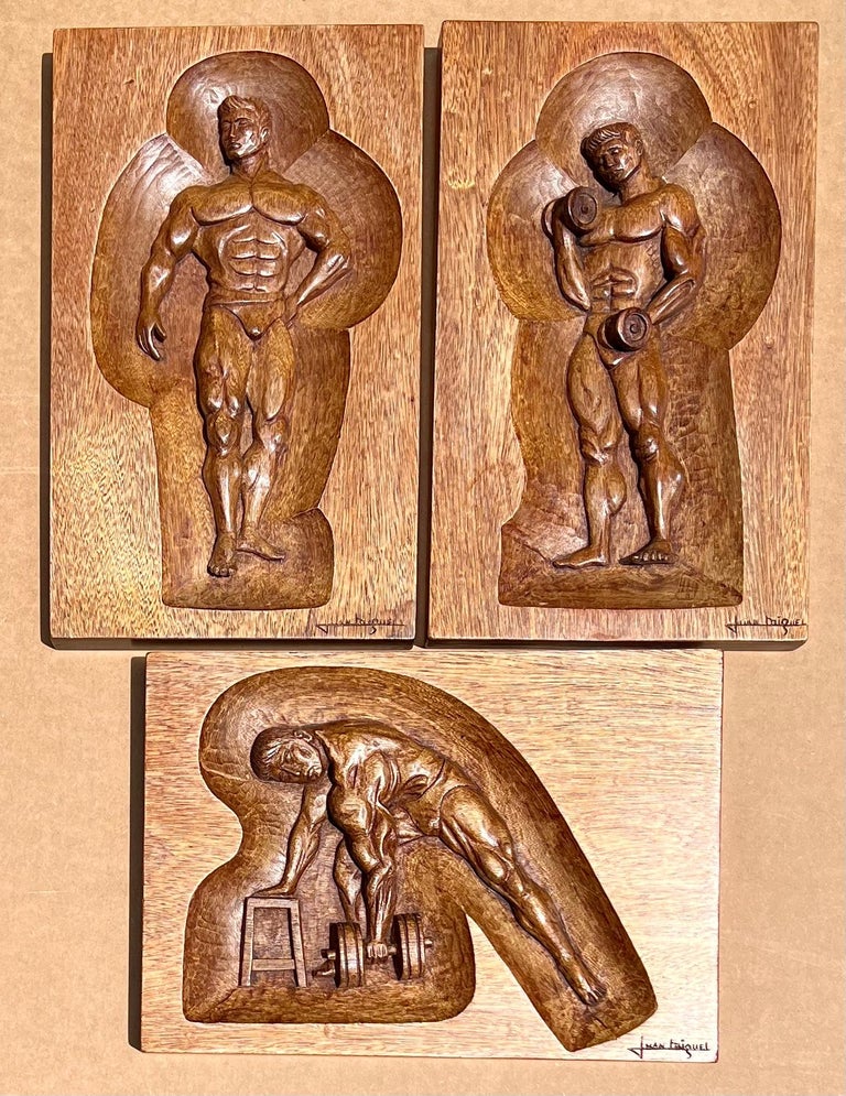 Juan Miguel - 3 Carved Wood Plaques Outsider Modern Mid 20th Century ...