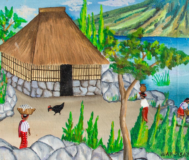 Juan Sisay - Folk Painting of Guatemala by Juan Sisay, Signed For Sale ...