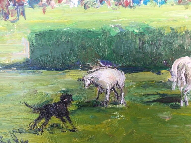 Juan Soler - herding oil on board painting For Sale at 1stDibs