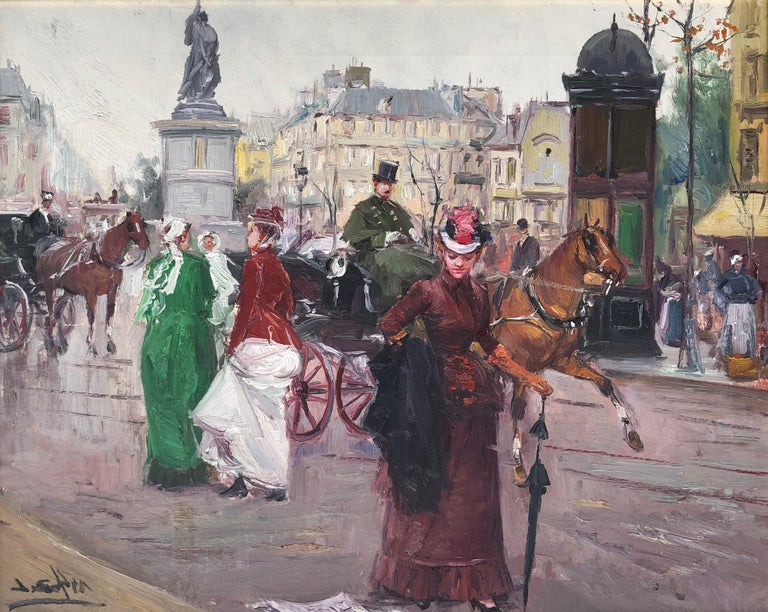 Juan Soler - Paris scene oil on canvas painting at 1stDibs