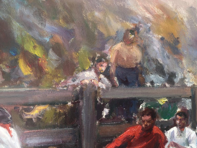 Juan Soler - San Fermin Pamplona Spain oil on canvas painting For Sale ...