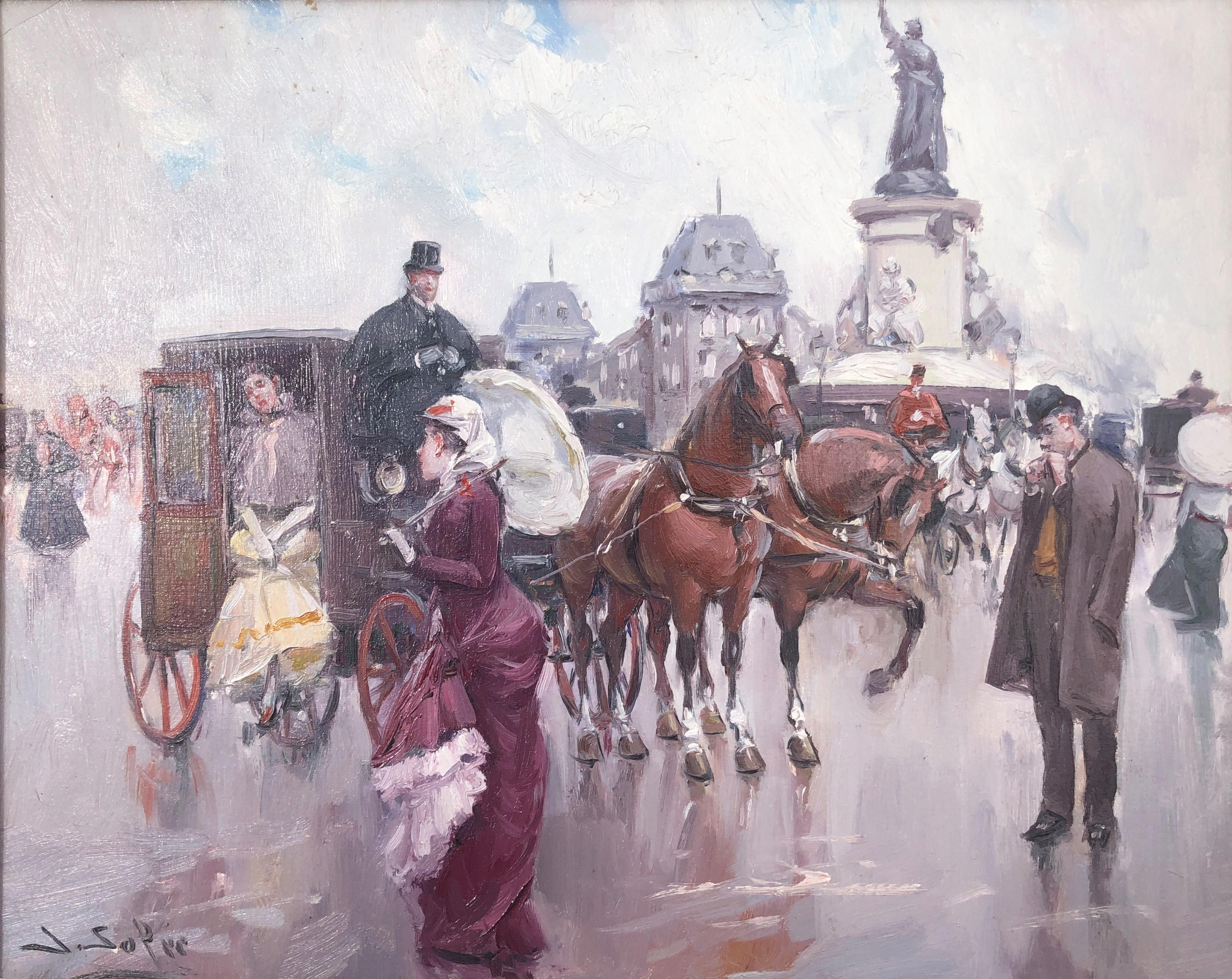 Alice Dannenberg - Painting postimpressionist children at Paris garden ...