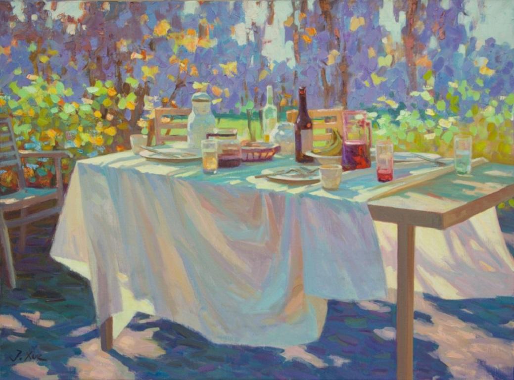 Juane Xue - Oranje Tafel Orange Table Oil Painting Still Life Table Light In Stock For Sale at ...