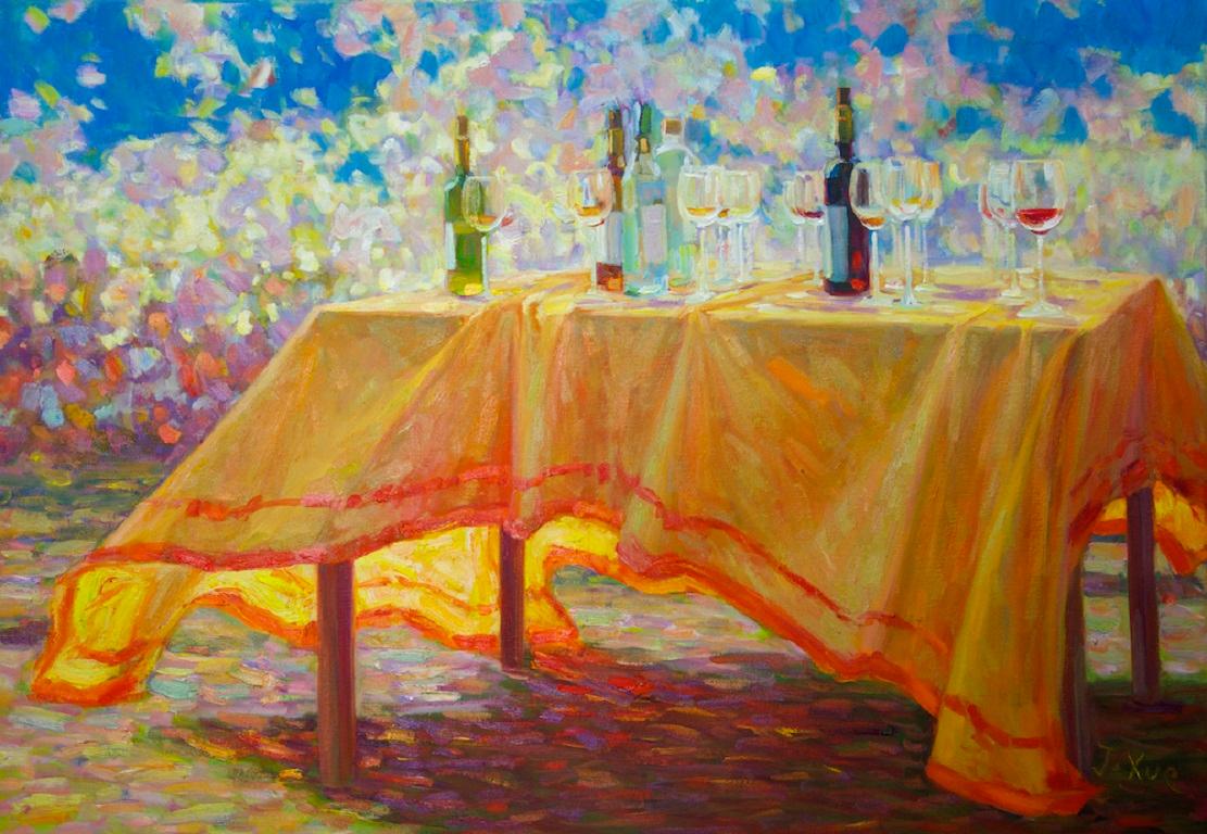 Juane Xue - Oranje Tafel Orange Table Oil Painting Still Life Table ...