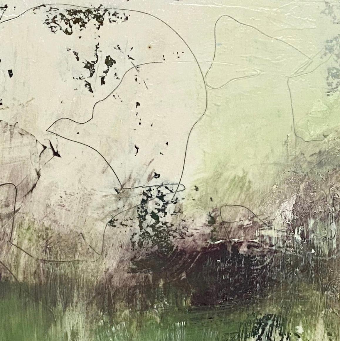 Juanita Bellavance - Breeze, Contemporary landscape, light green, 2020, Acrylic on canvas at ...