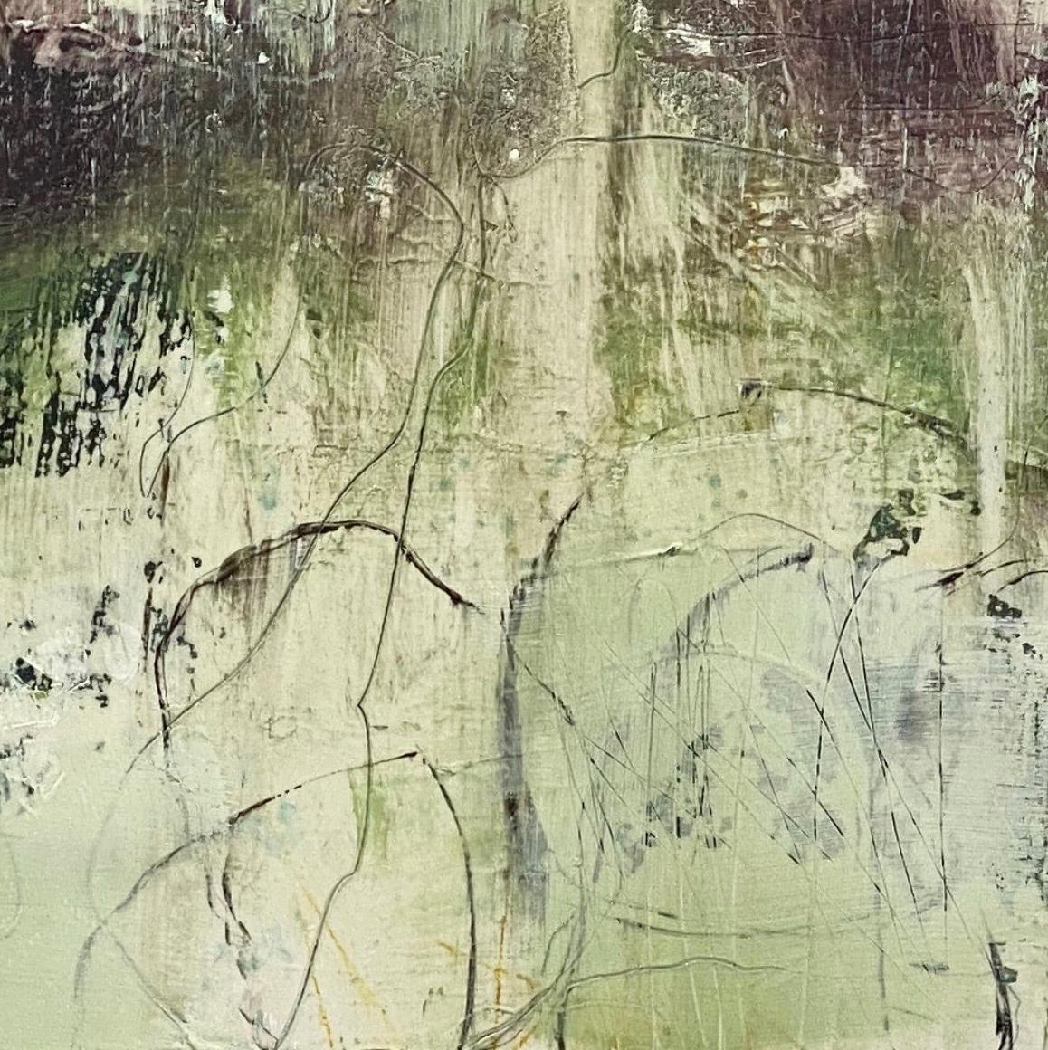 Juanita Bellavance - Breeze, Contemporary landscape, light green, 2020, Acrylic on canvas at ...