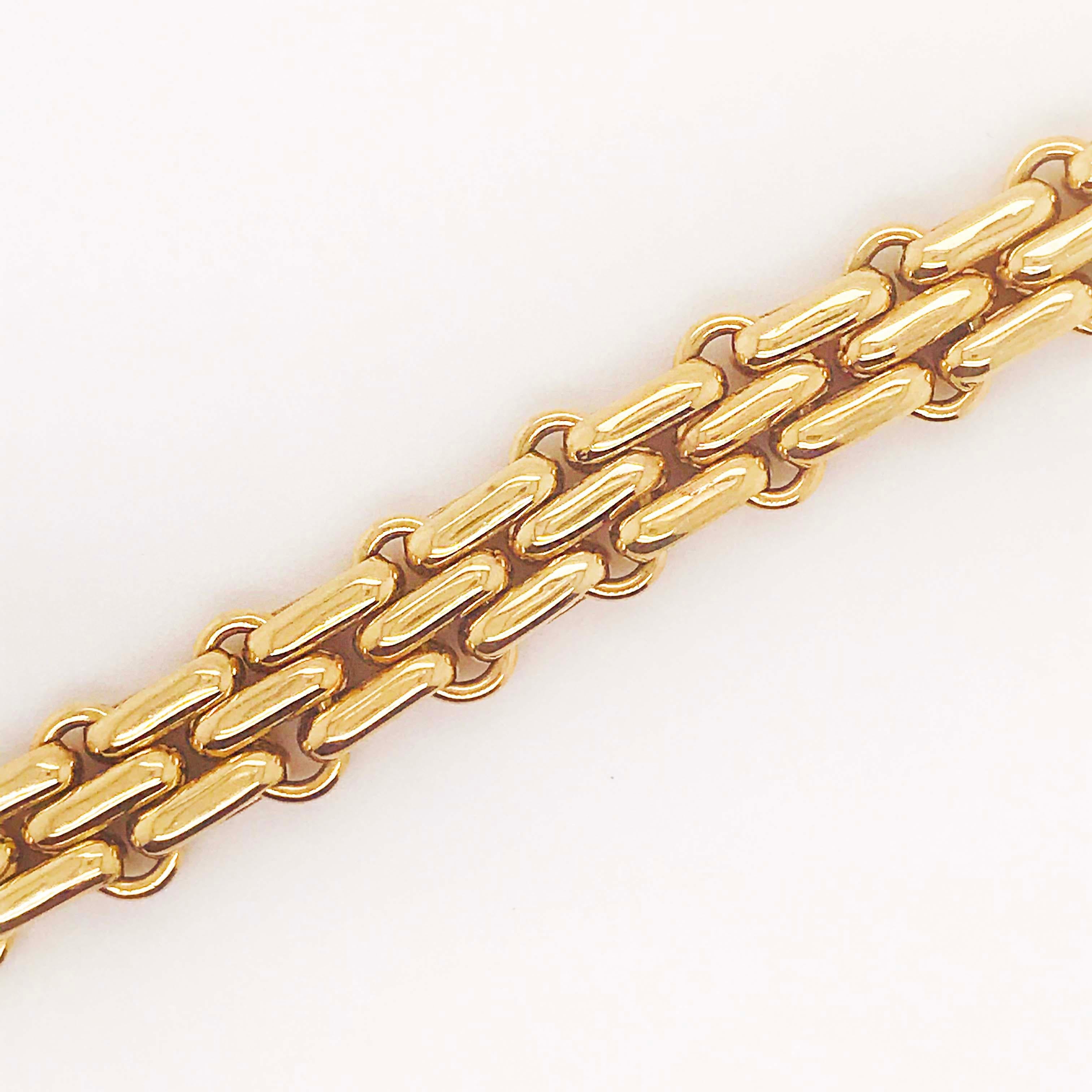 Jubilee Link Chain Bracelet in 14 Karat Yellow Gold, Vintage Jubilee ...