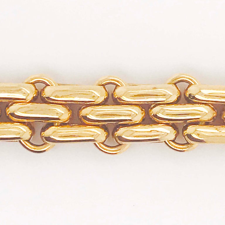 Jubilee Link Chain Bracelet in 14 Karat Yellow Gold, Vintage Jubilee ...