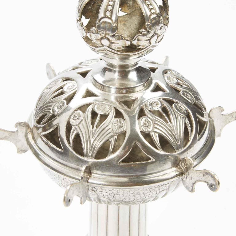 Pair of Silver Torah Finials Rimonim Czechoslovakian 1938 Judaica at ...