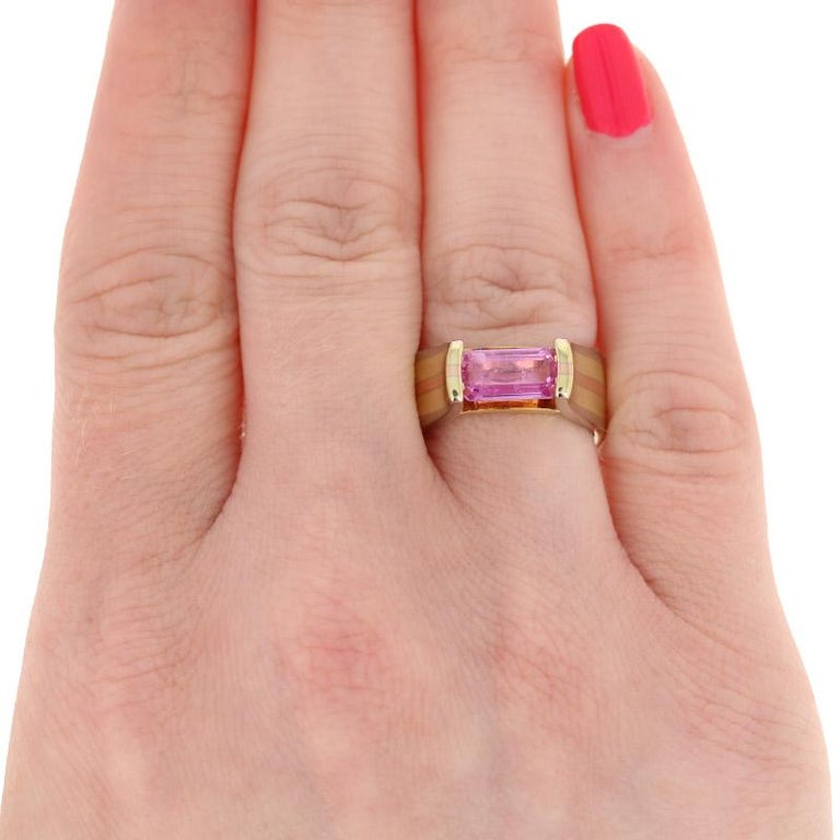Jude Frances 1.62 Carat Pink Sapphire Ring 18 Karat Yellow, White, and ...