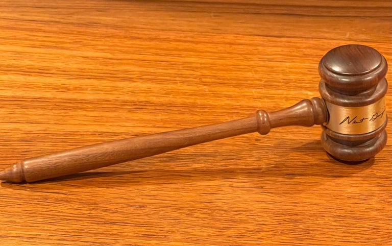 Judge's Walnut Gavel / Mallet with Brass Appreciation Plate from Newt ...