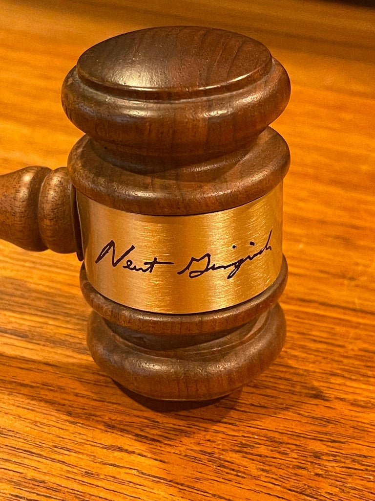Judge's Walnut Gavel / Mallet with Brass Appreciation Plate from Newt ...