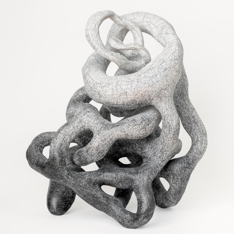 Judi Tavill - Abstract Black and White Large Clay Sculpture: 'Nurture ...