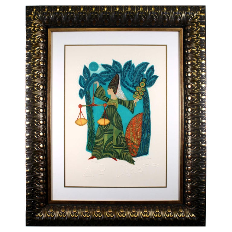 Judith Bledsoe Libra Hand Signed Contemporary Lithograph 126/250 Framed ...