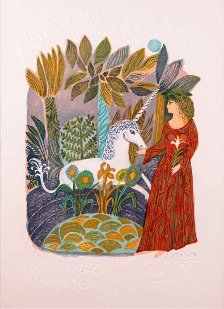 Judith Bledsoe Virgo Zodiac Hand Signed Contemporary Lithograph 55/250 ...