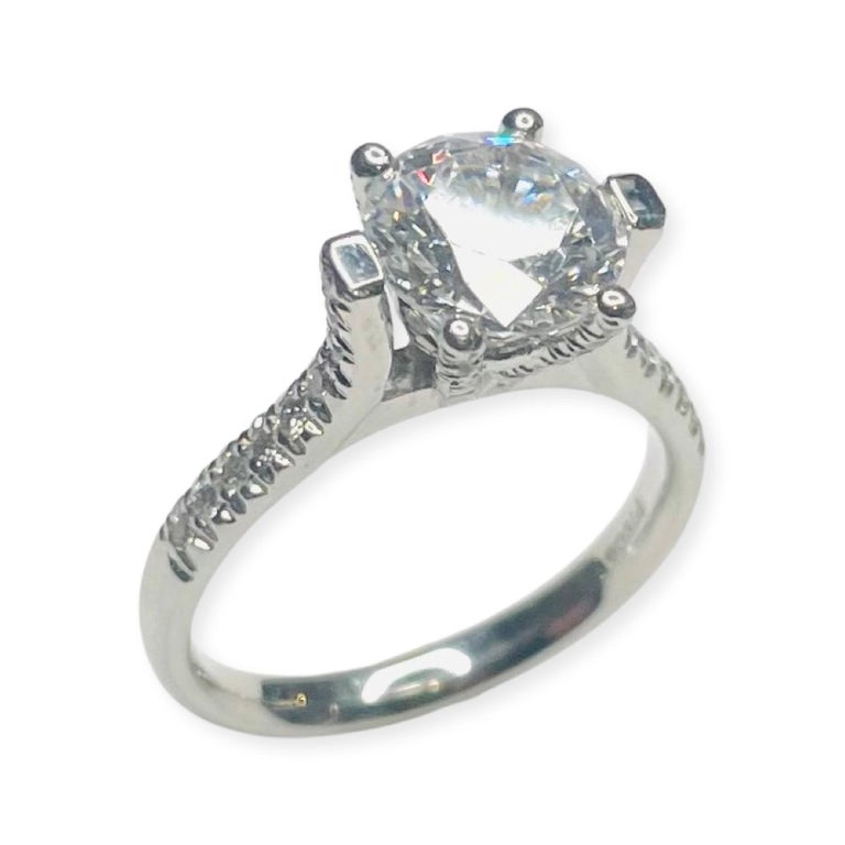 Judith Conway Platinum and Diamond Engagement Ring For Sale at 1stDibs