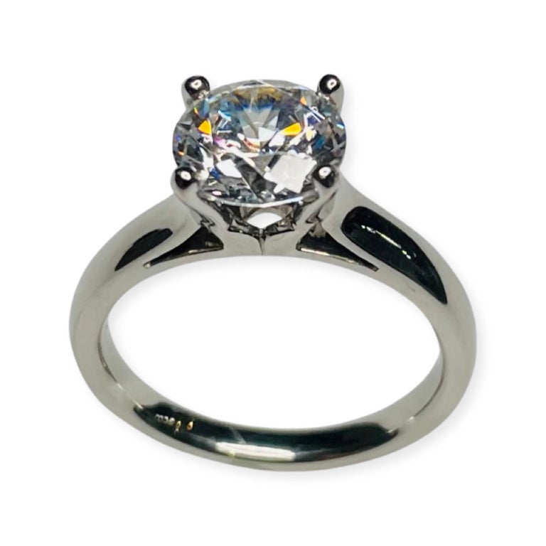 Judith Conway Platinum Engagement Ring with a Cubic Zirconia Center For ...