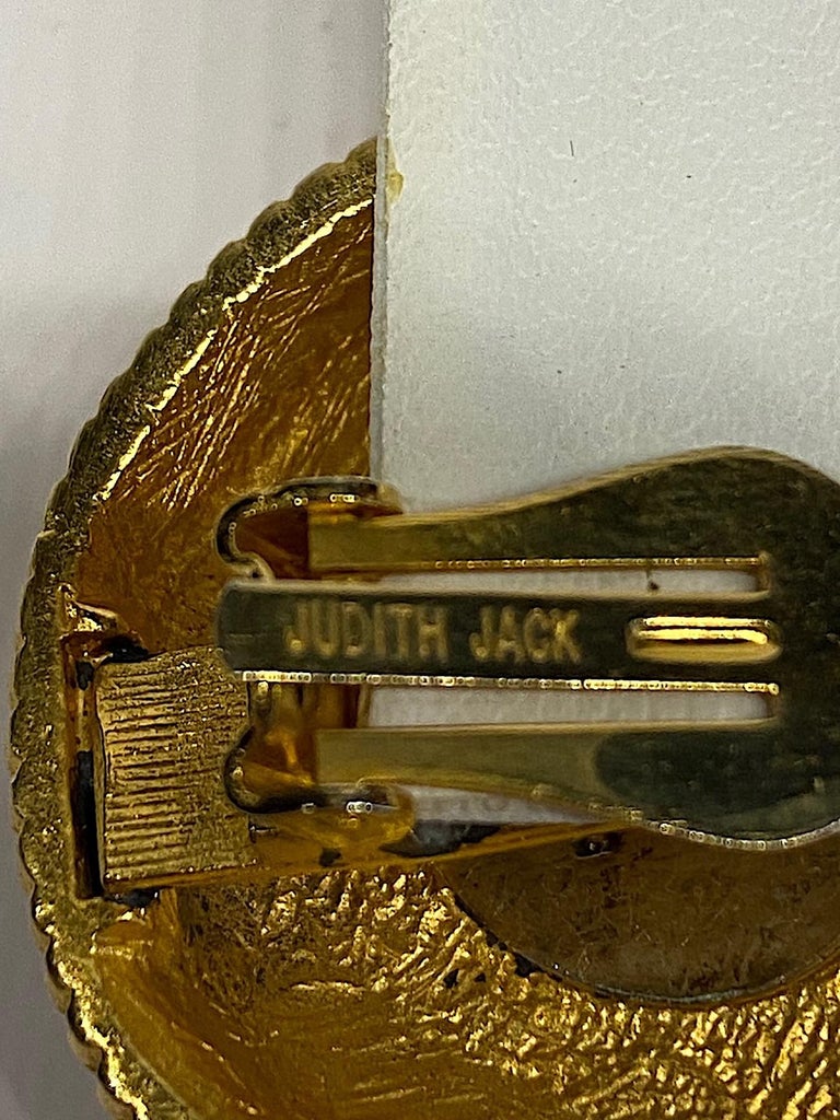 Judith Jack 1980s Gold with Sterling Silver Large Button Earrings at ...