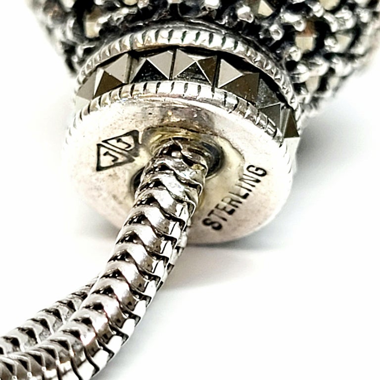 Judith Jack Sterling Silver Marcasite Ball Pendant Necklace at 1stDibs