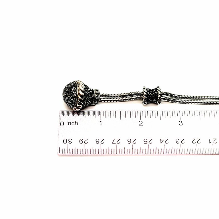 Judith Jack Sterling Silver Marcasite Ball Pendant Necklace at 1stDibs
