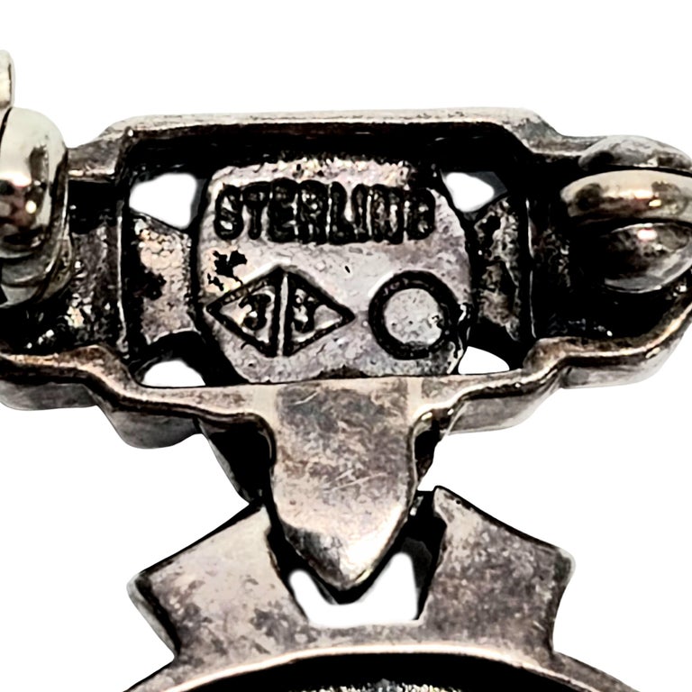 Judith Jack Sterling Silver Marcasite Purple Caphor Glass Pin / Brooch ...