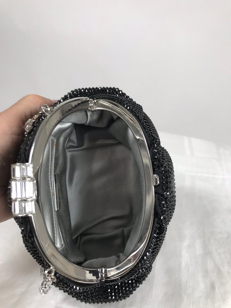 Judith Leiber Couture Black Rhinestone Silver Metal Evening Bag 2016 at ...