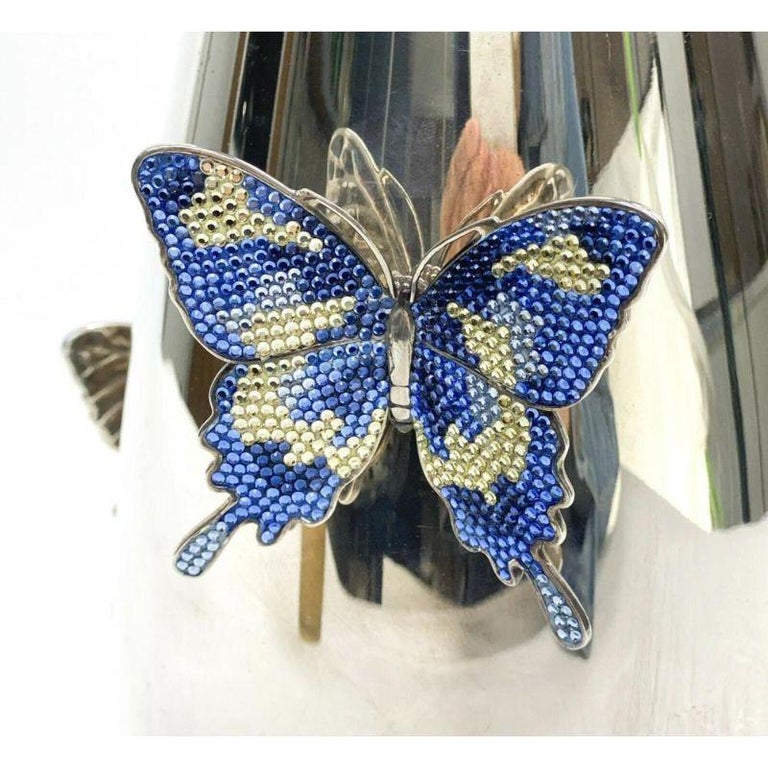 Judith Leiber Italian Sterling Silver 925 Butterfly Jeweled Vase For ...