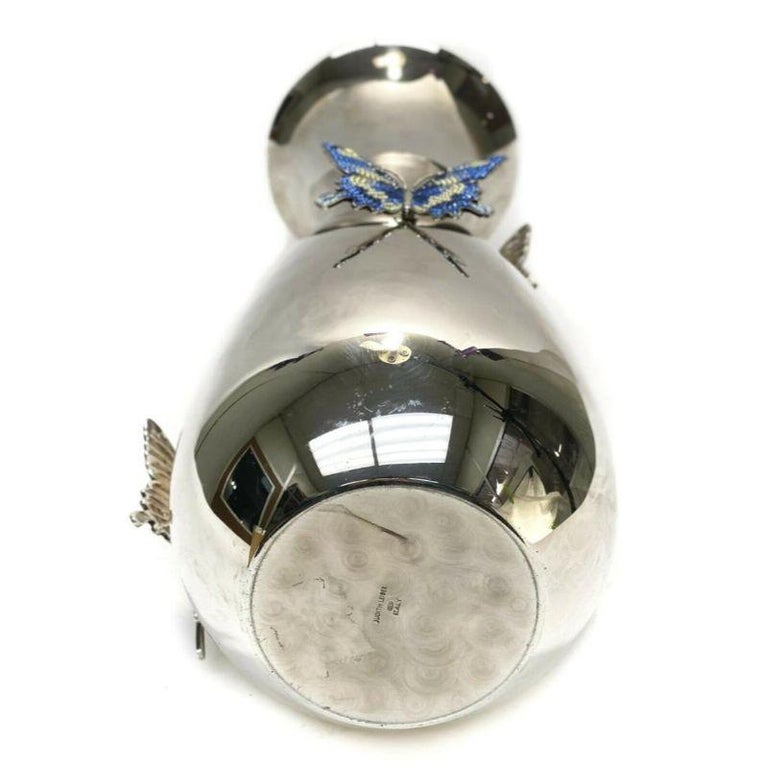Judith Leiber Italian Sterling Silver 925 Butterfly Jeweled Vase For ...