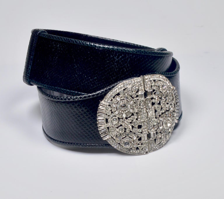 Judith Leiber Python Skin Belt with rhinestone For Sale at 1stDibs