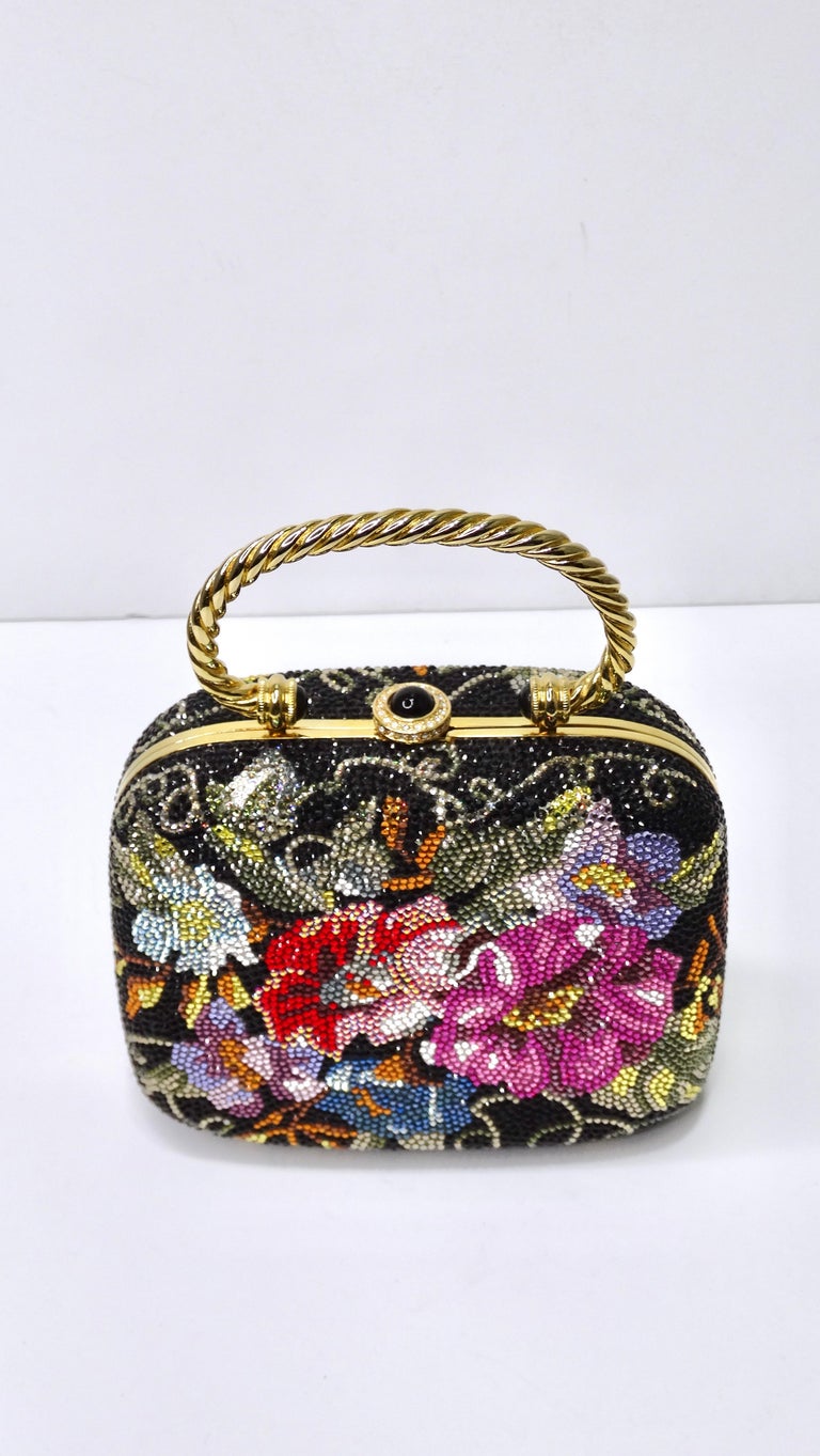 Judith Leiber Swarovski Crystal Flower Motif Evening Bag For Sale at ...