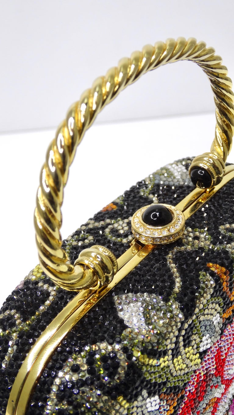 Judith Leiber Swarovski Crystal Flower Motif Evening Bag For Sale at ...